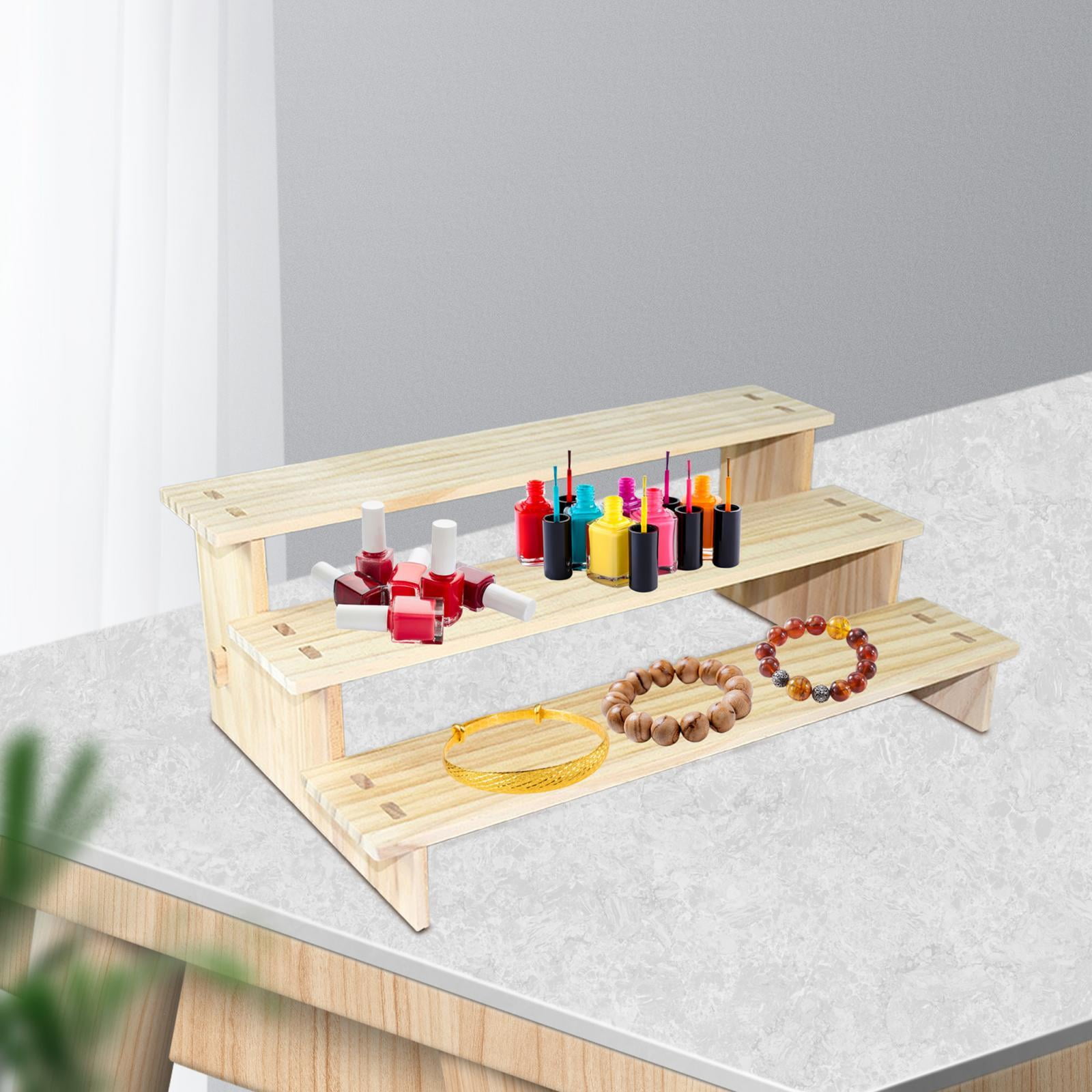 Segolike Wood Display Riser Stand Showcase Fixtures Countertop Jewelry ...