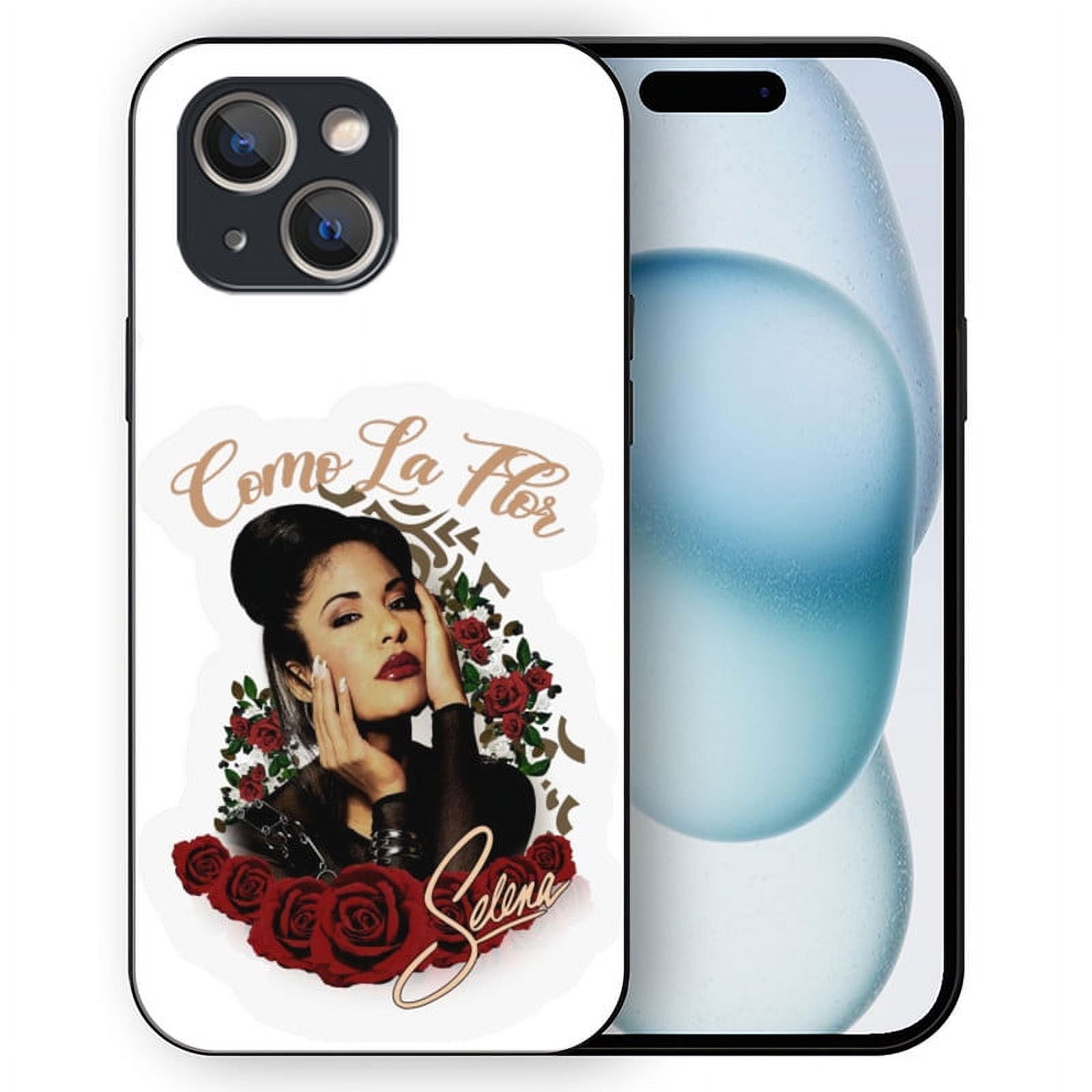 selena Phone Case, for iPhone 15 Plus, showcasing a collage print of ...