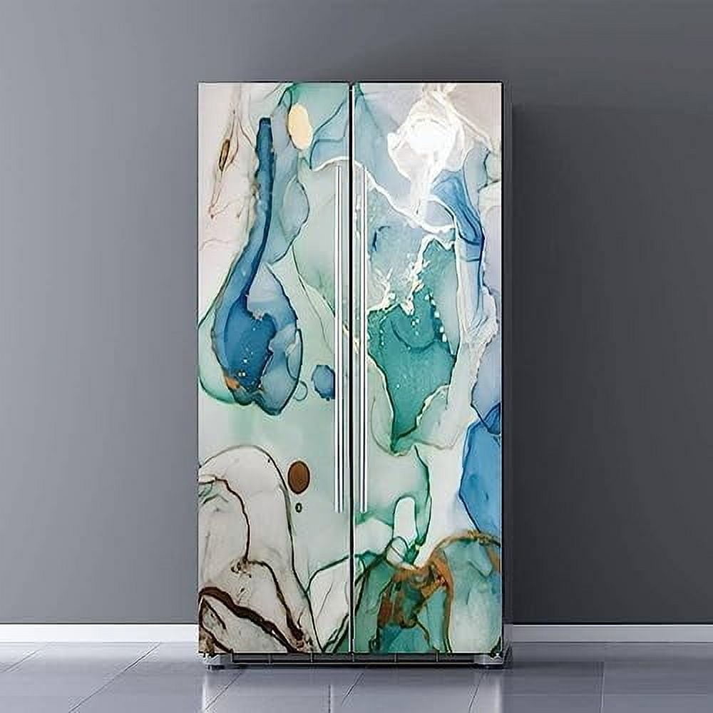 self adhesive vinyl refrigerator wrap set alcohol sky color white color ...