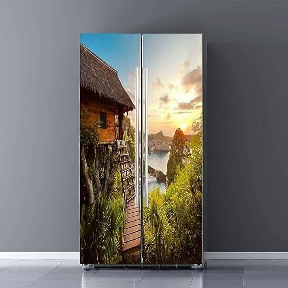 self adhesive vinyl refrigerator wrap set penida door mural removable ...
