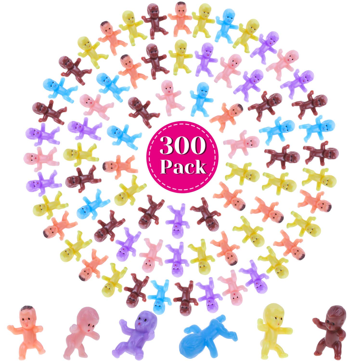 selizo Mini Plastic Babies for Baby Shower, KMC2300pcs Tiny Baby Figurines Mini Babies Bulk for ...