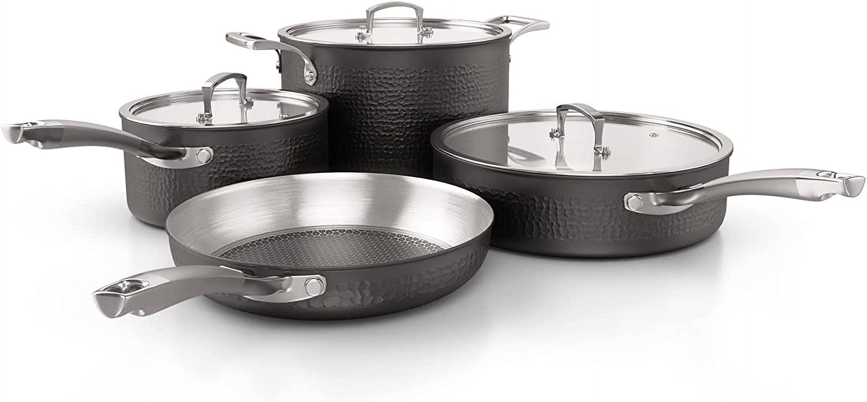 sell well Homaz life Pots and Pans Set Tri-Ply Stainless Steel Hammered ... sell well Homaz life Pots and Pans Set Tri-Ply Stainless Steel Hammered ...