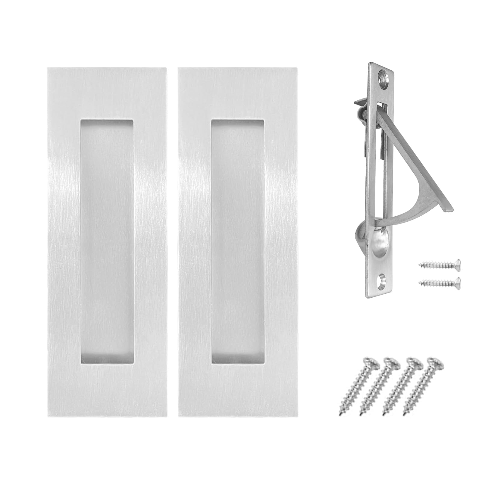 senharvest Pocket Door Pull and Edge Pull Set Brushed Nickel, 6Inch ...