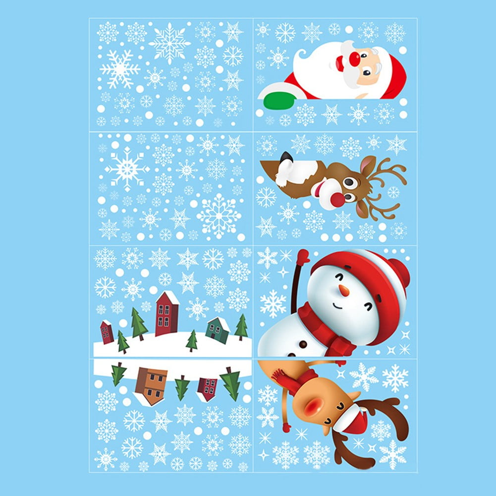 sentaili 8Pcs Christmas Shopping Mall Window Glass Decoration Double ...