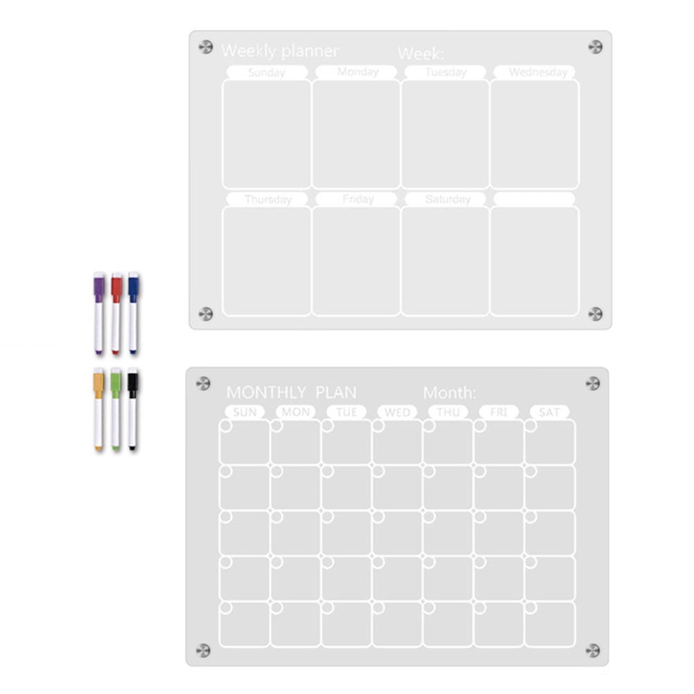 sentaili Acrylic Fridge Magnet Sticker Magnetic Monthly Weekly Calendar ...