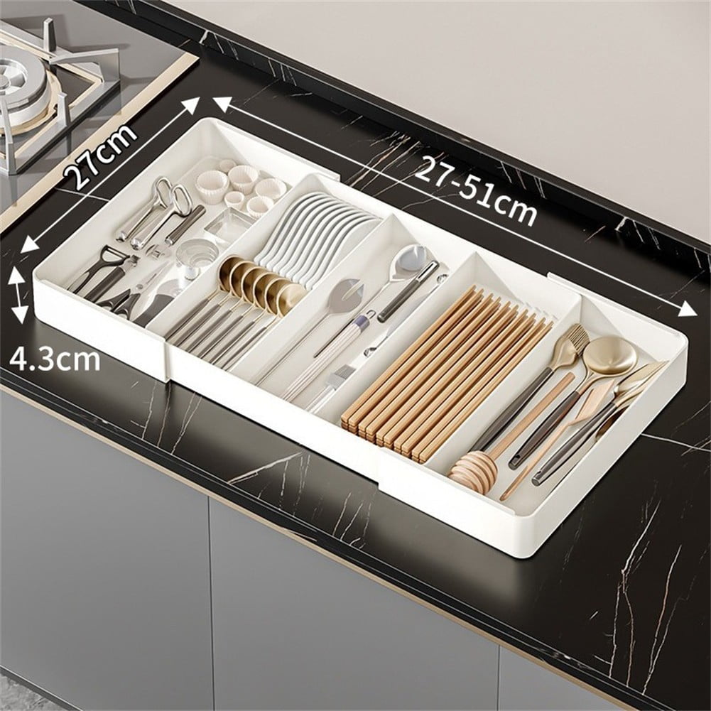 sentaili Adjustable Silverware Organizer Flatware Holder Utensils Tray ...