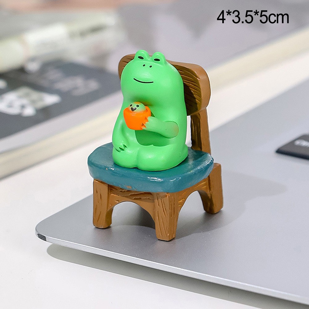 sentaili Cute Decompression Small Ornaments Frog Rocking Chair Office ...