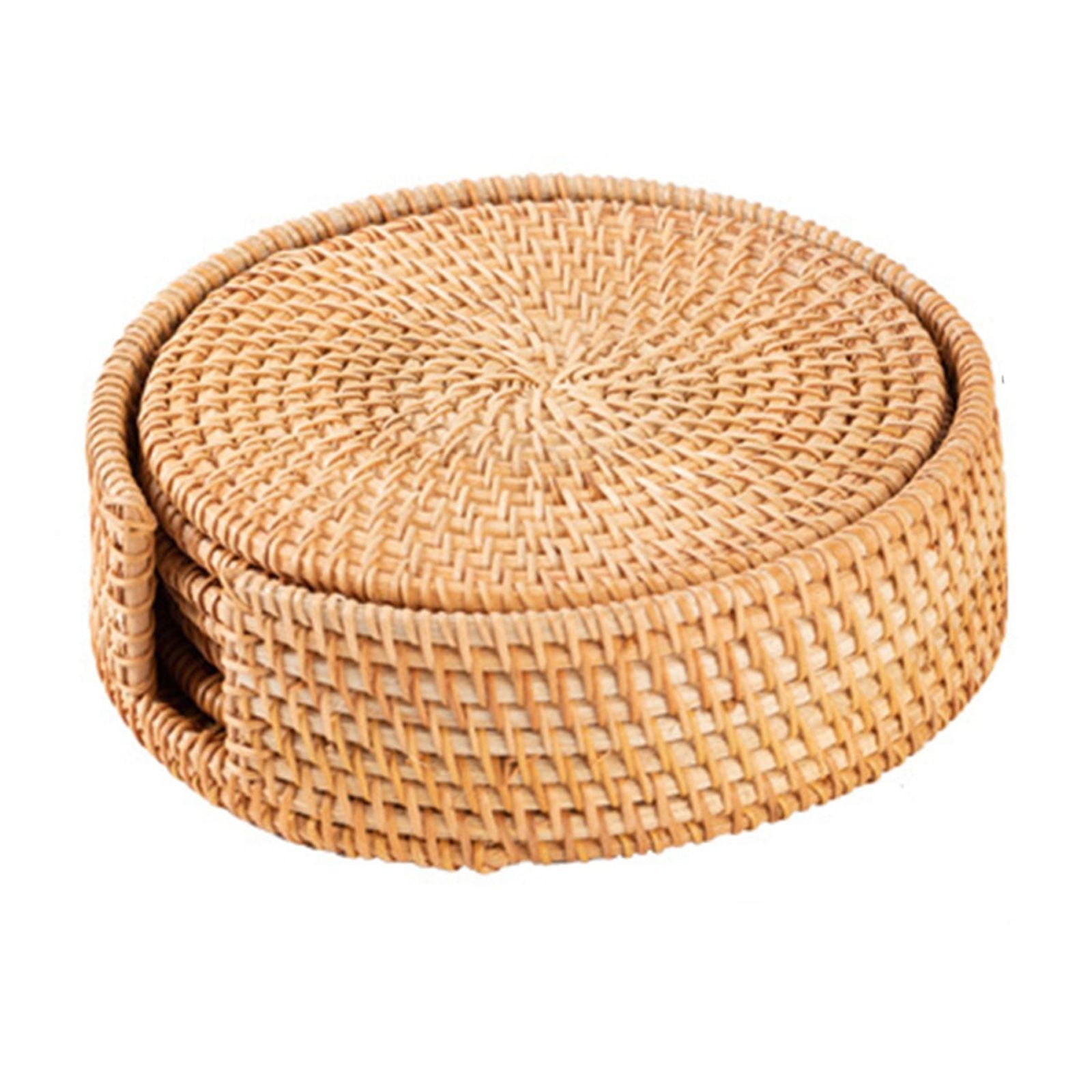 sentaili Handcrafted Rattan Coasters Set Golden Color Diameter 8/10/13 ...