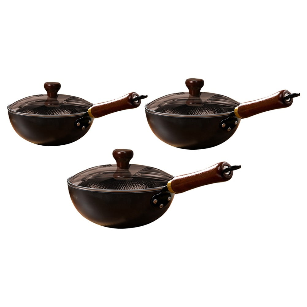 sentaili Iron Cooking Frying Pot Black, Wood - Handled For Induction ...