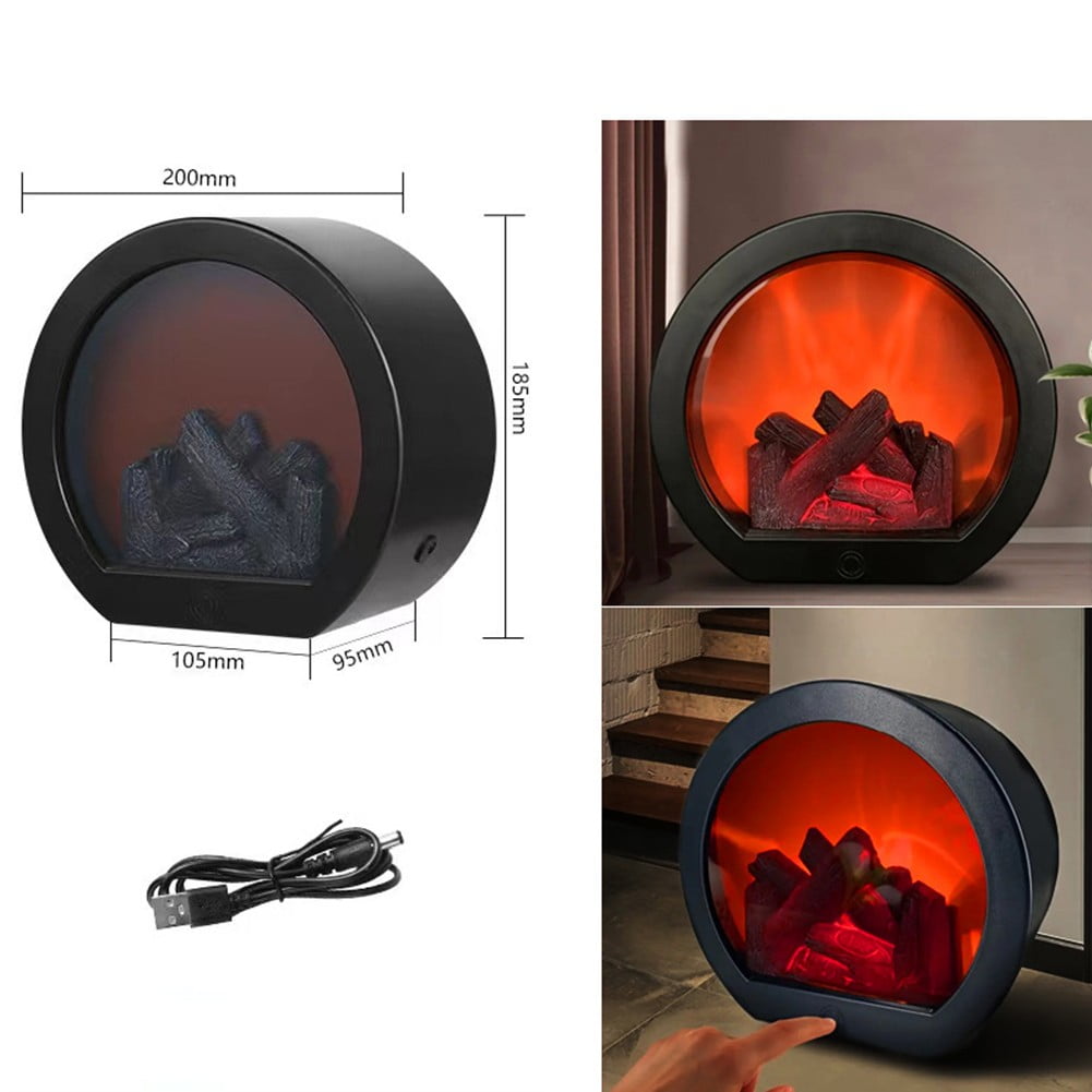sentaili Led Fireplace Lantern Simulation Flame Lamp Usb Rechargeable ...