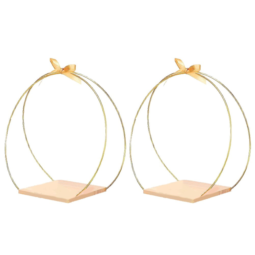 sentaili Metal And Wood Floral Hoop Garland Arch For Diy Centerpieces ...