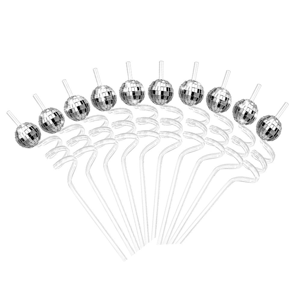 sentaili Mirrored Disco Ball Straws 70S Disco Party Decoration Supplies ...