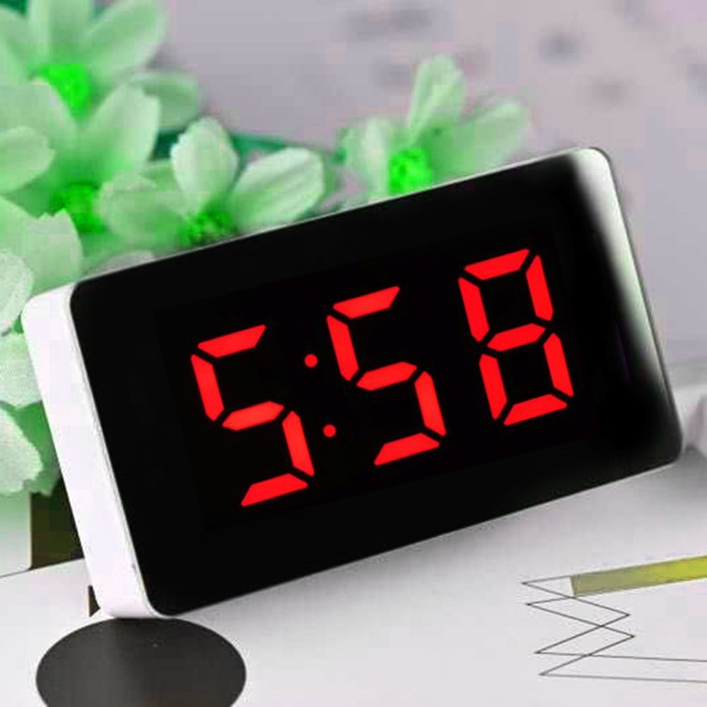 sentaili Modern Digital Led Display Alarm Clock Mirror Temperature ...