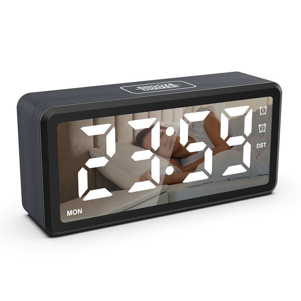 sentaili Sleek Digital Alarm Clock With Adjustable Brightness Dual ...