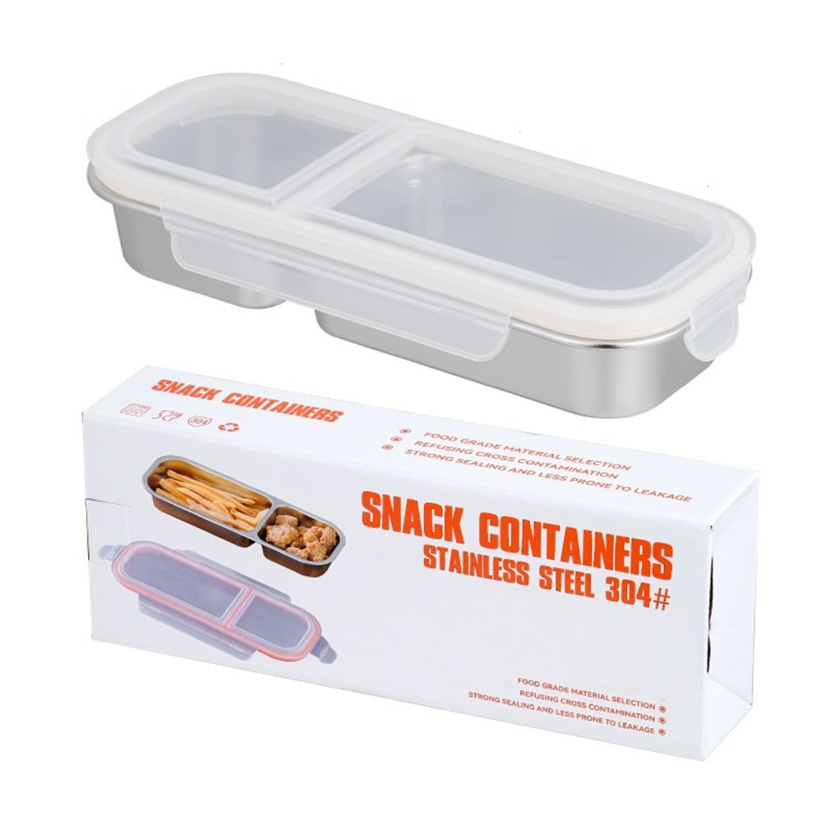sentaili Snack Containers Stainless Steel Small Lunch Food Box 2 3 ...