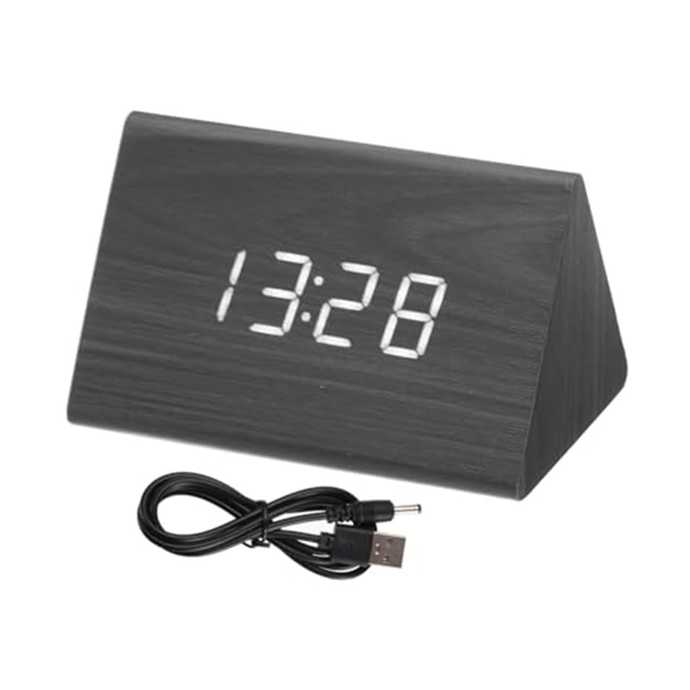sentaili Wooden Wood Clock New Version Led Alarm Digital Desk Clock ...
