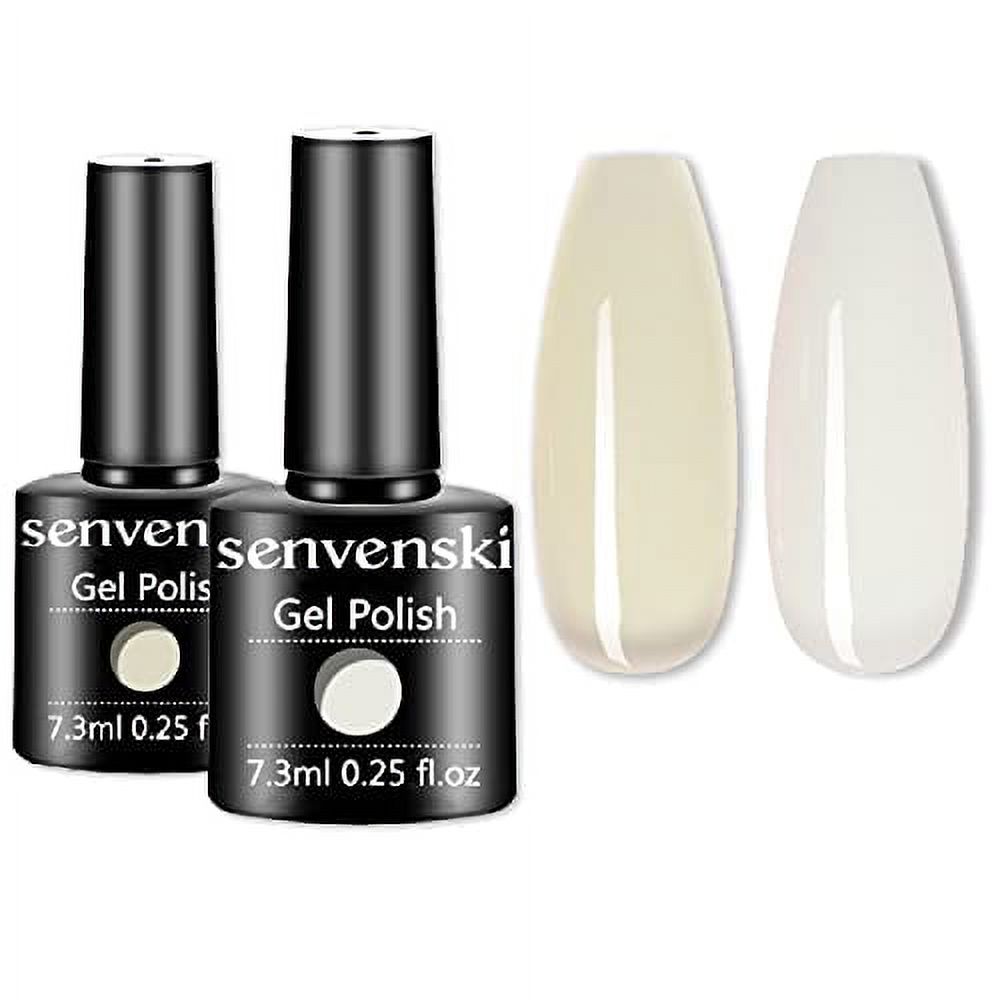 senvenski Milky White Gel Nail Polish Nude White Jelly Crystal Sheer ...