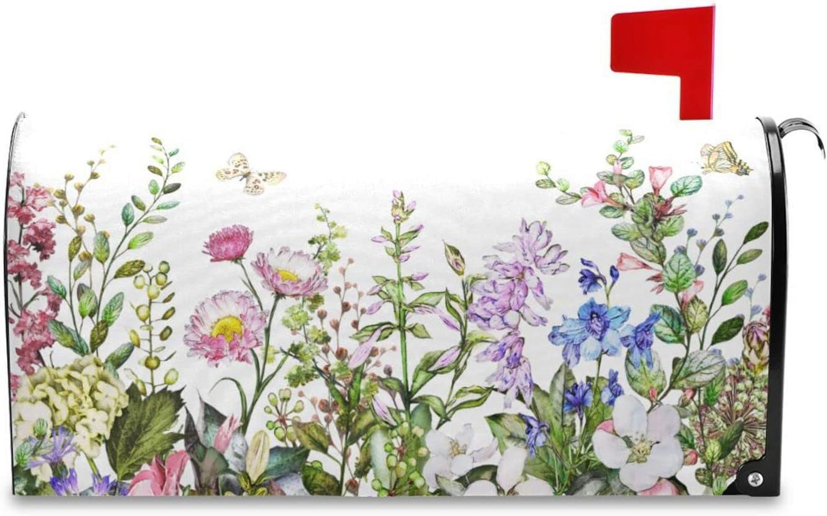 senya Spring Mailbox Covers, Spring Wild Flowers Butterfly Mailbox ...
