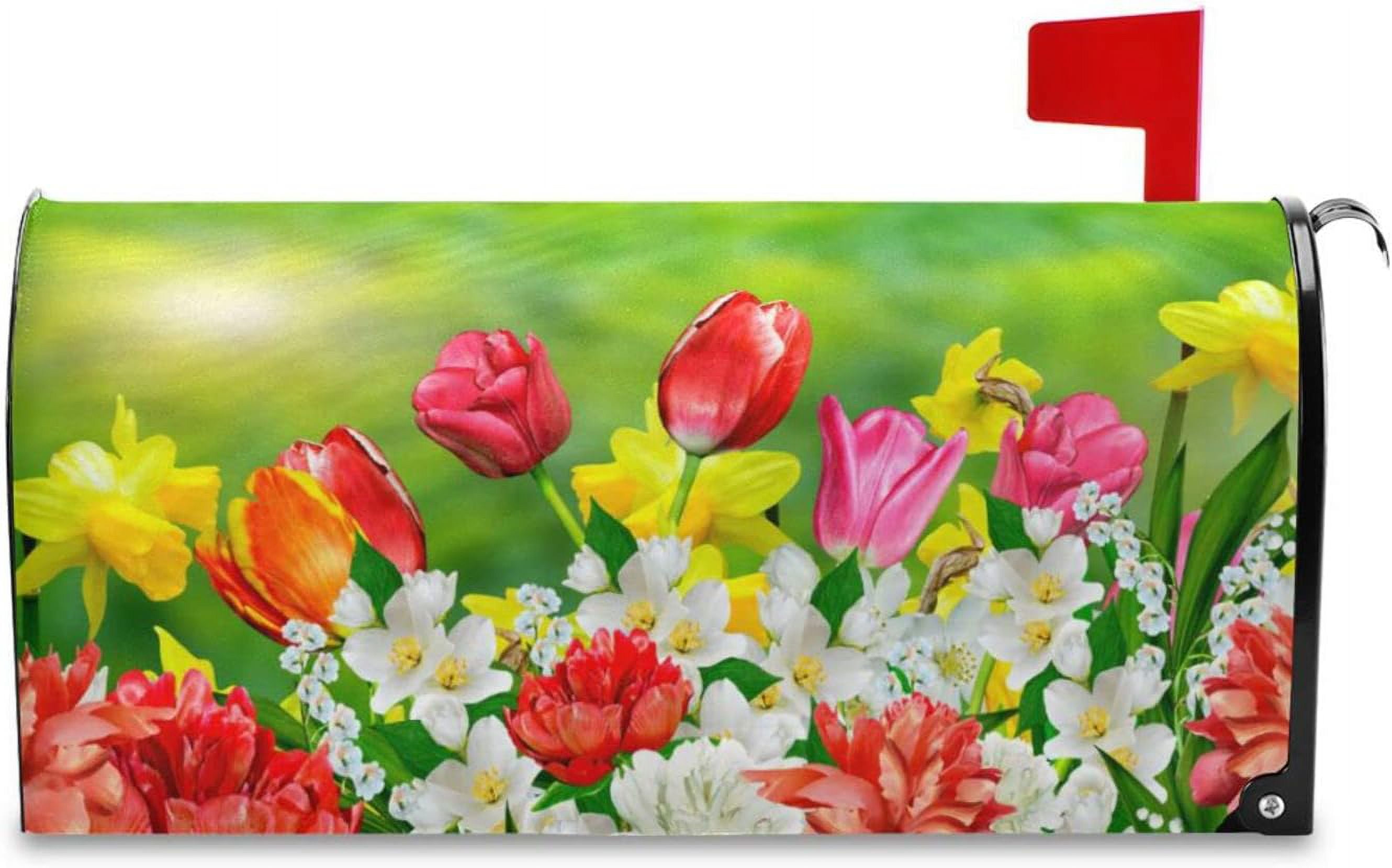 senya Spring Mailbox Covers, Spring Wild Flowers Butterfly Mailbox ...