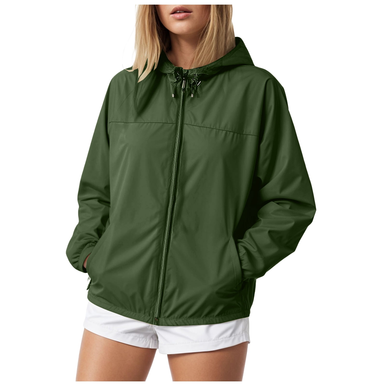 sertiohcv Women's Cotton Anorak Jacket Lightweight Casual Military ...