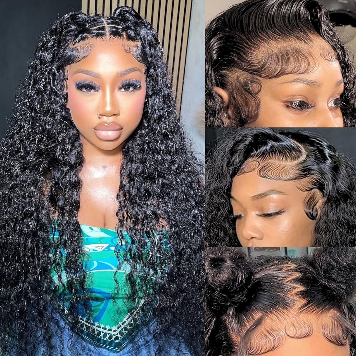 serwell 28 Inch Water Wave Lace Front Wigs Human Hair 13x6 HD Lace ...