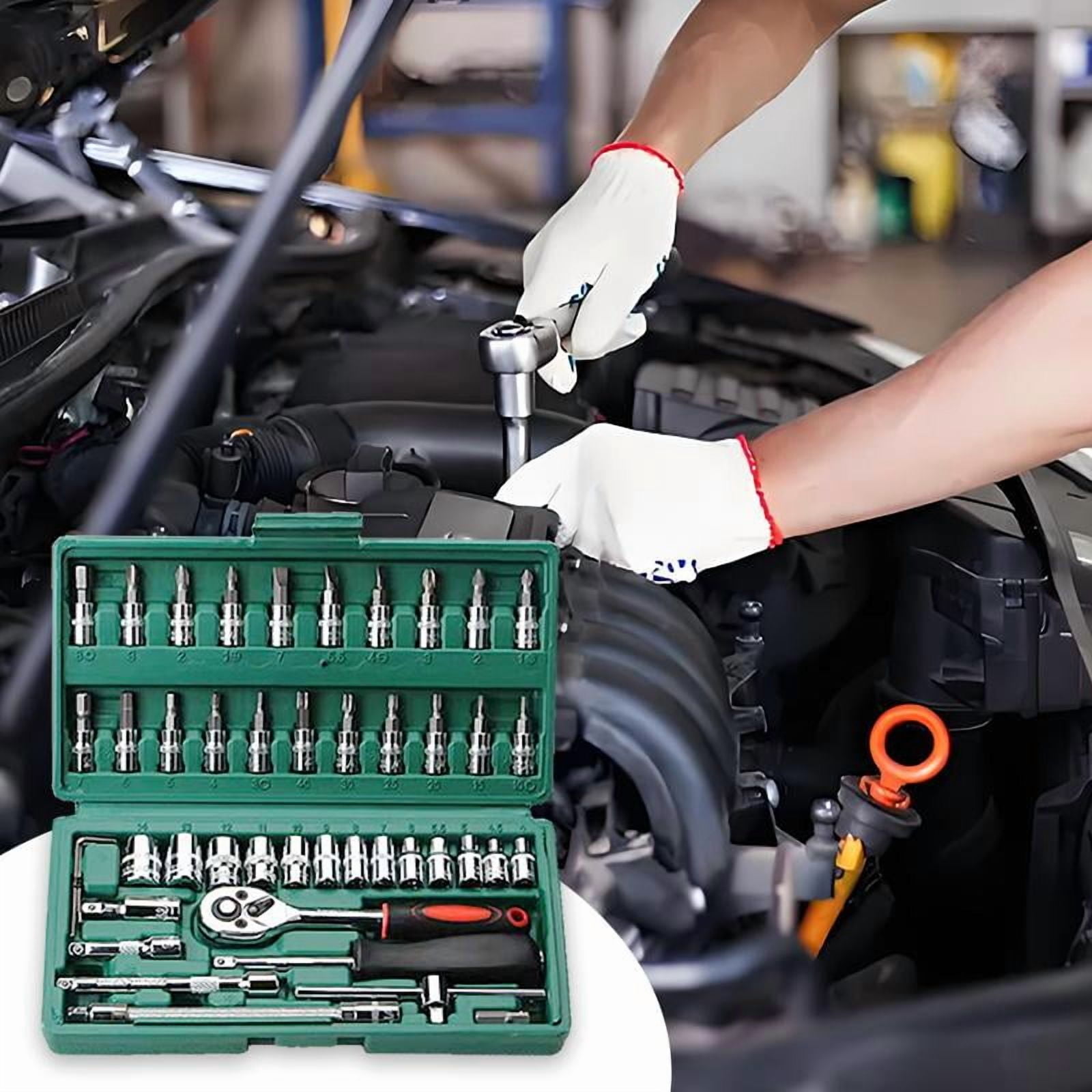 A set of 46 manual toolboxes, socket and wrench kits for car and ...