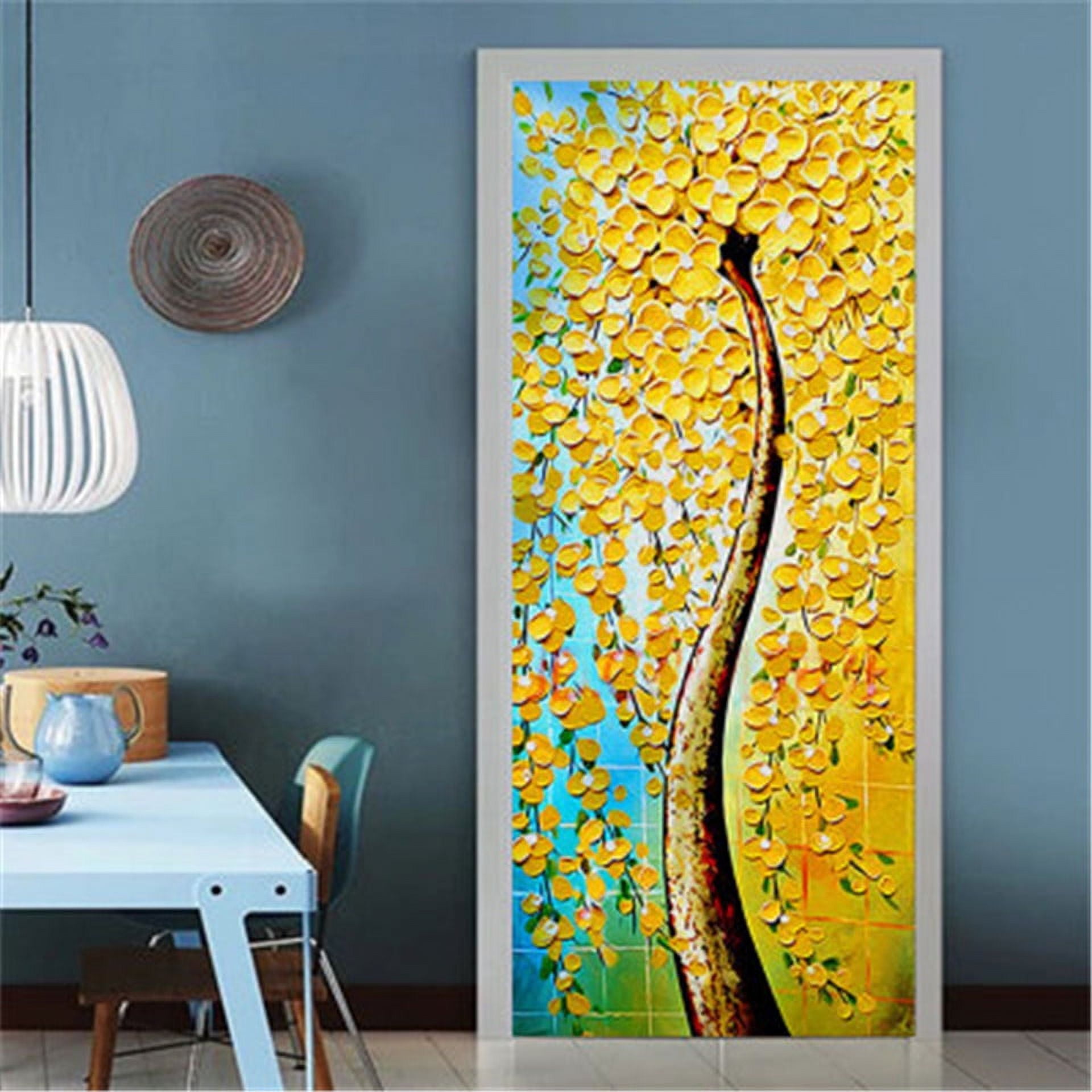 set D View Door Decals Home Design Room ration Flower Sticker on the ...