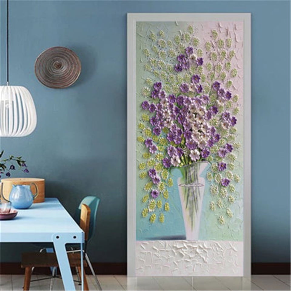 set D View Door Decals Home Design Room ration Flower Sticker on the ...