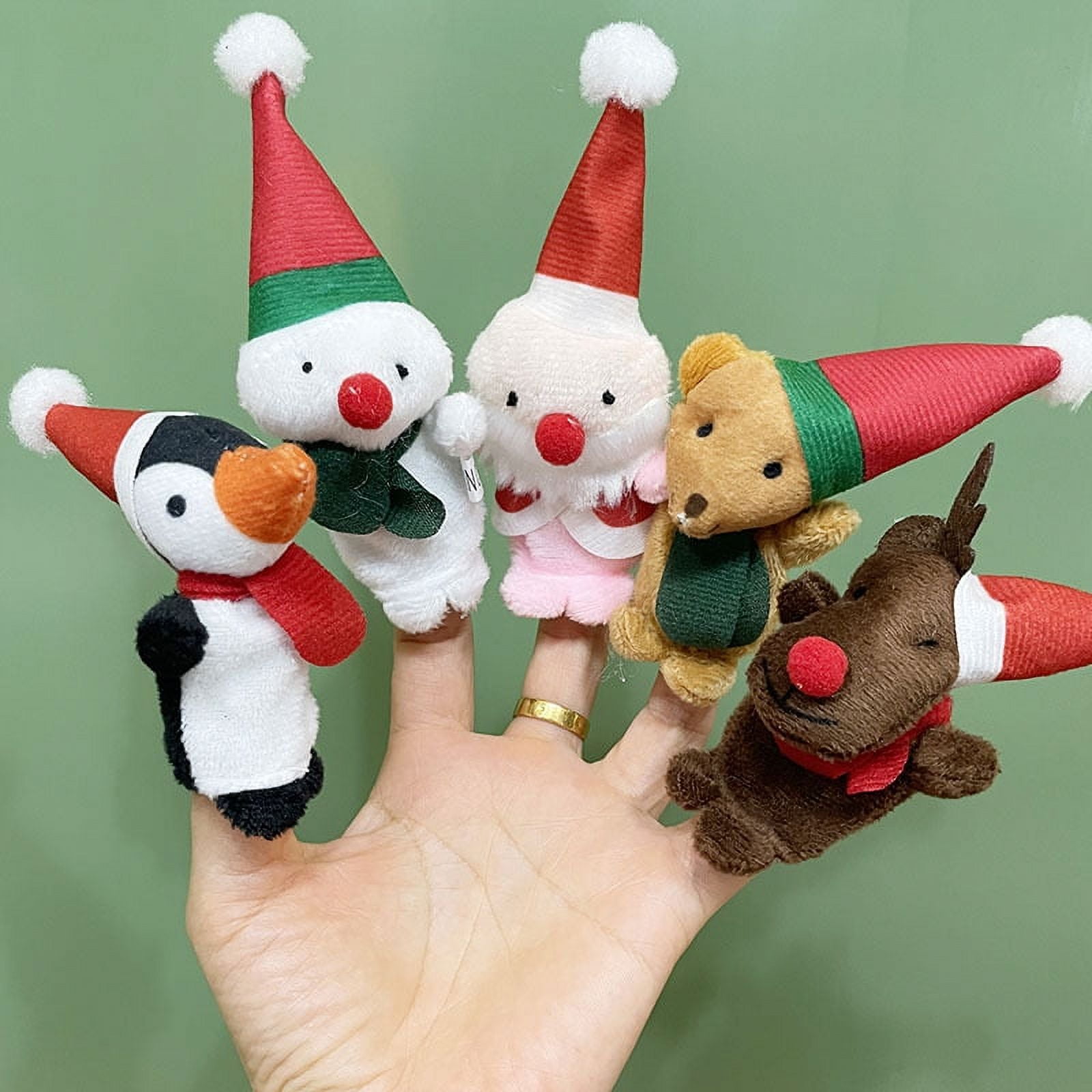 set Finger Puppets (Set of 5) Christmas Toys Finger Puppet Christmas ...