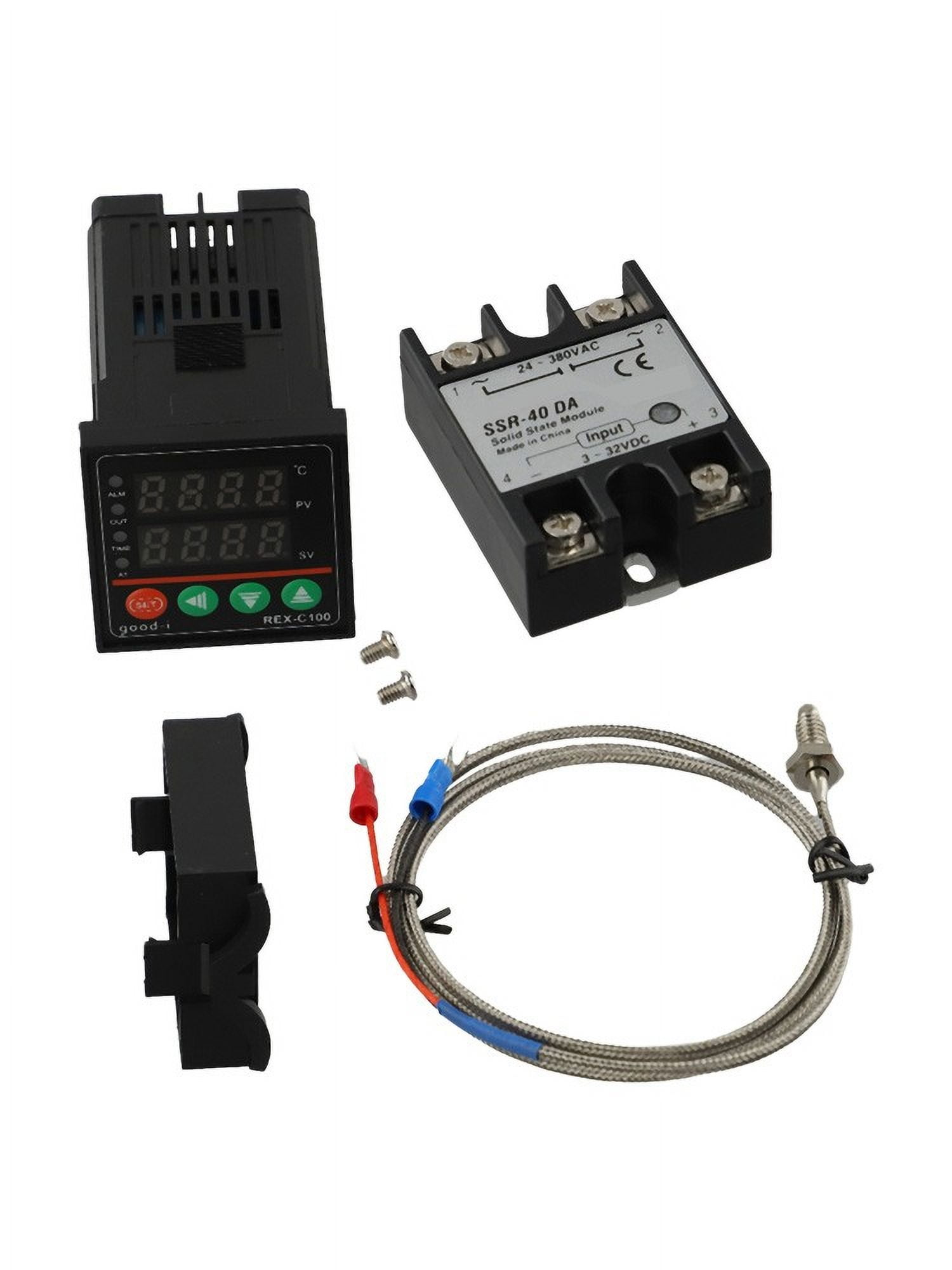 Set Rex-C100 Thermostat + Thermocouple Meter + Solid State Relay + Heat ...
