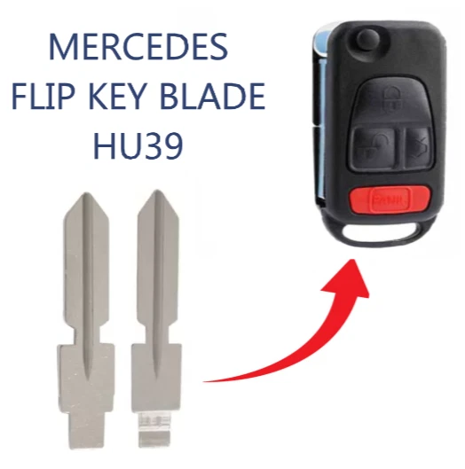 set of 2 Mercedes-Benz 1997 - 2005 HU39 Flip Key Blade - Walmart.com