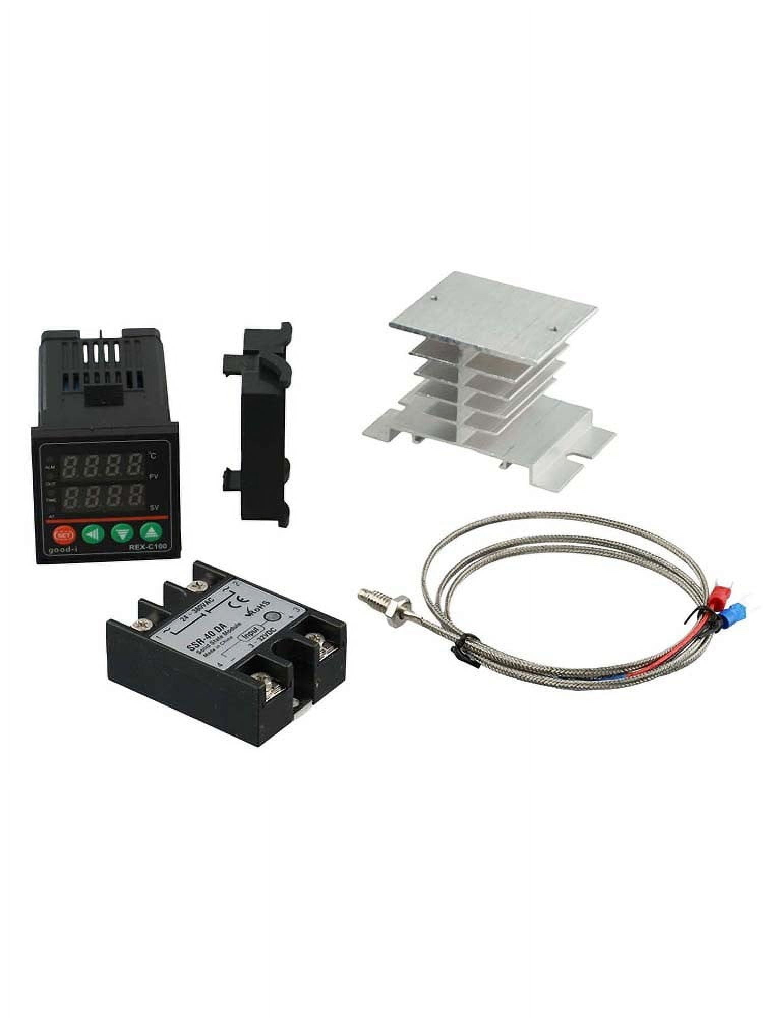Set Of Thermostat Rex-C100,Solid State Relay 40Da,Temperature Probe,Heat Sink - Walmart.com