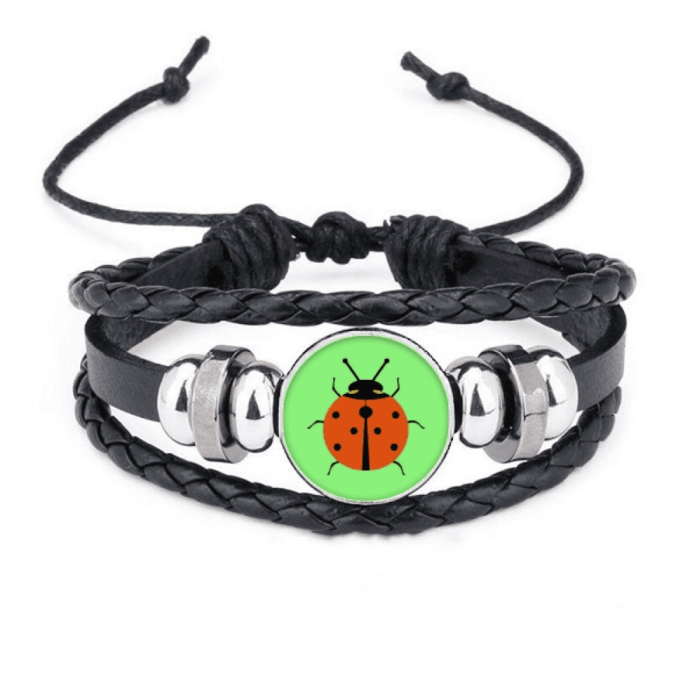 seven star ladybug animated pest insect bracelet braided leather woven ...