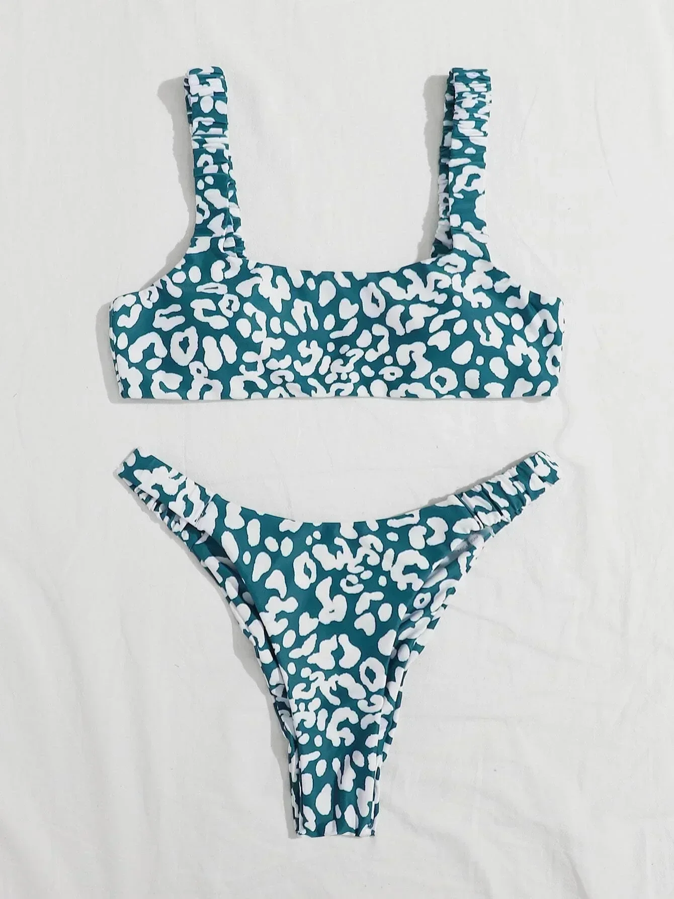 Sexy Micro Bikini 2024 Women Orange Leopard Print Push Up Padded Thong Swimsuit Female Cut Out