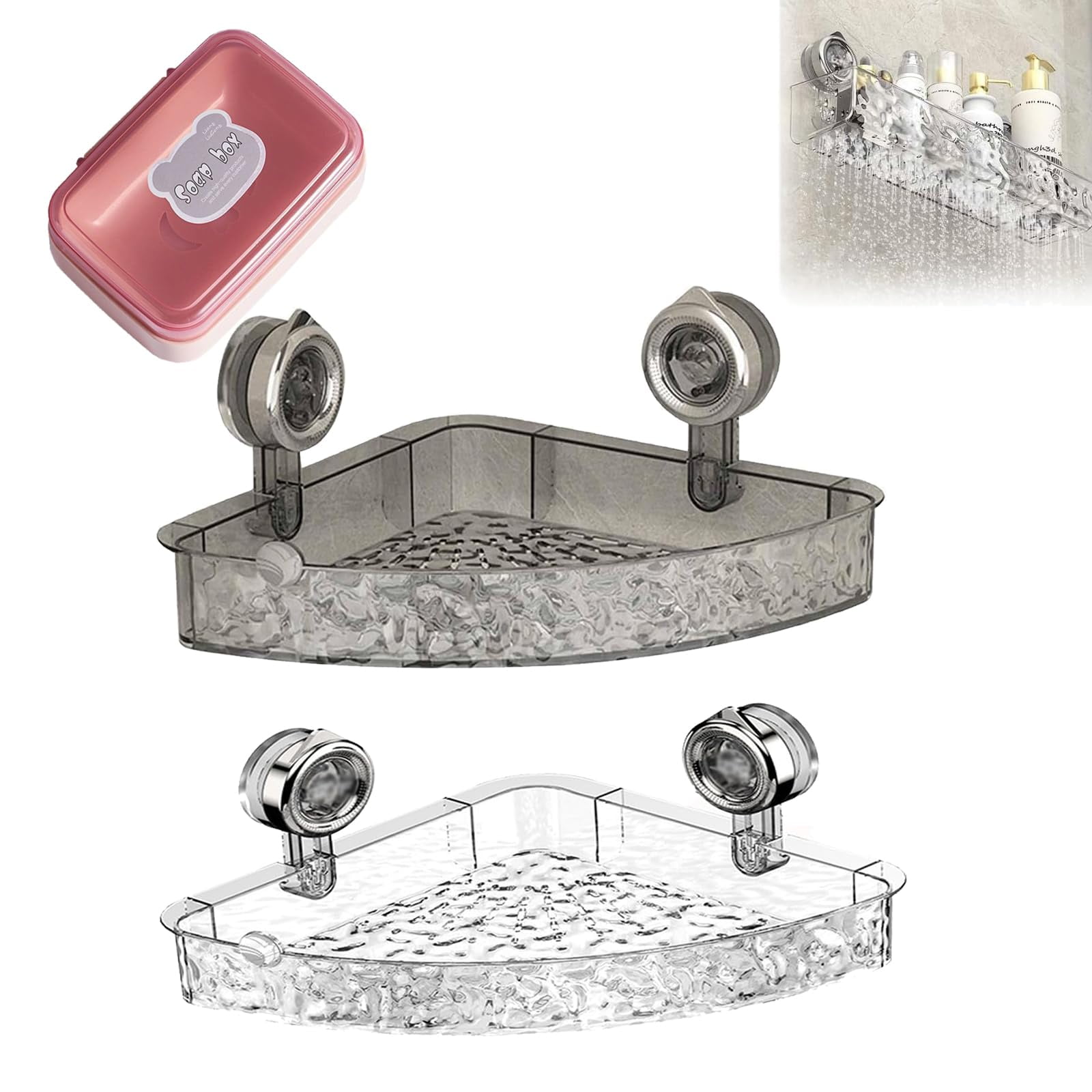 sf Corrugated Suction Cup Storage Holder, Light Luxury Style Glacier ...