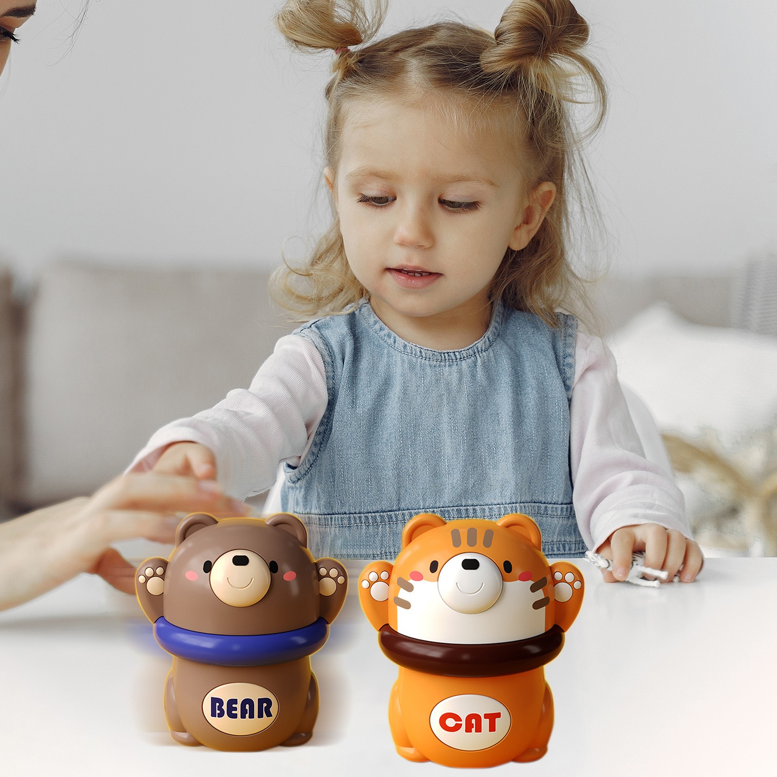 sgeqmoAdorable Animals Themed Push And Go Toy For Infants Promotes Eye ...