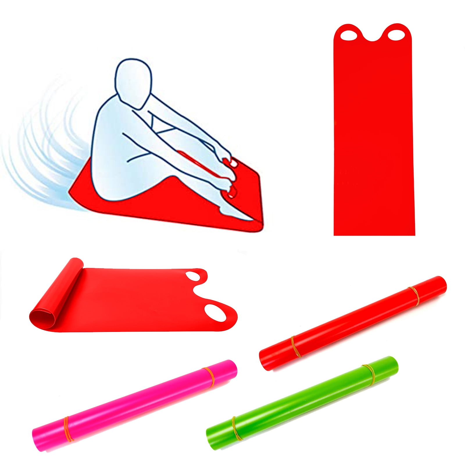 sgeqmoSnow Sled For Kids And Adults, Portable Extra Thick Roll Up ...