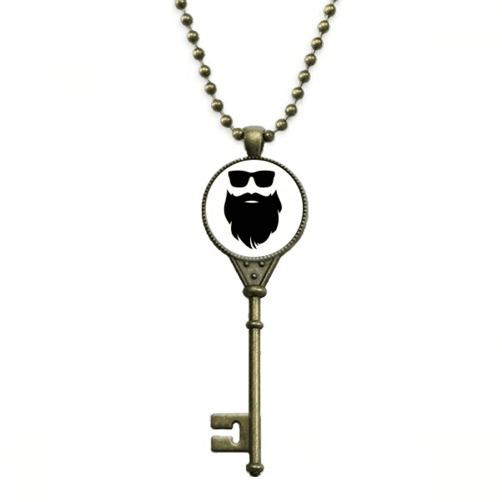 shadow great beard sunglasses key necklace pendant tray embellished ...