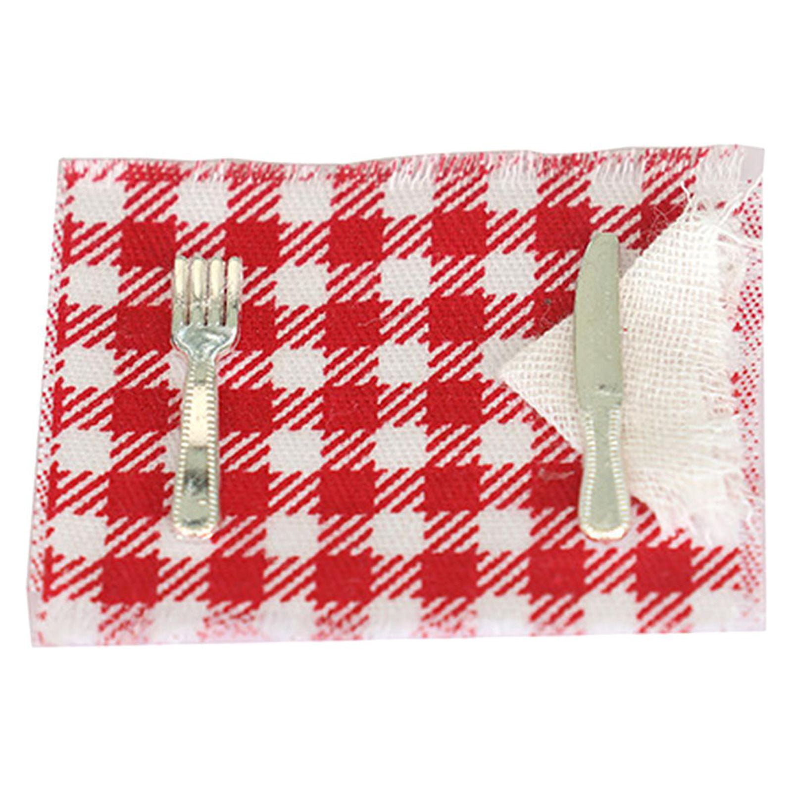 shamjina 1/12 Dollhouse Placemat Kitchen Dinner Toy Mini Cutlery ...