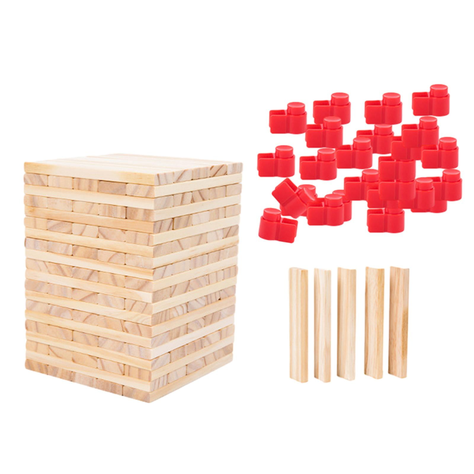 shamjina 100 Pieces Wooden Blocks Stacking Game Board Games for Parties ...