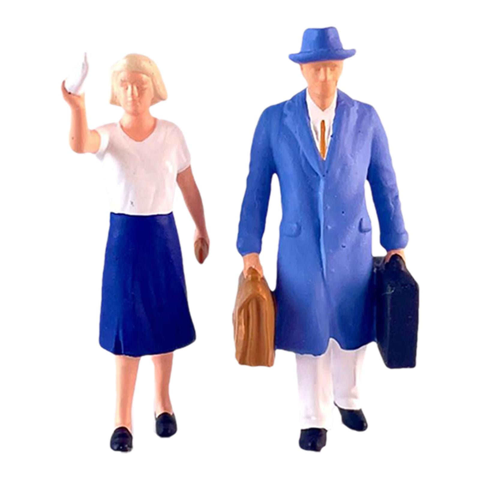 shamjina 2 Pieces 1/64 People Figures Set Train Railway S Scale Diorama ...