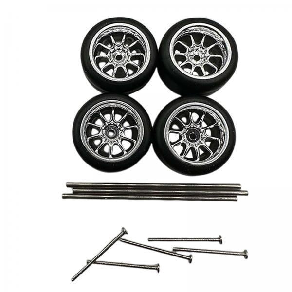 shamjina 3x4 Pieces RC Car Wheels and Tires RC Alloy Car Accessories ...