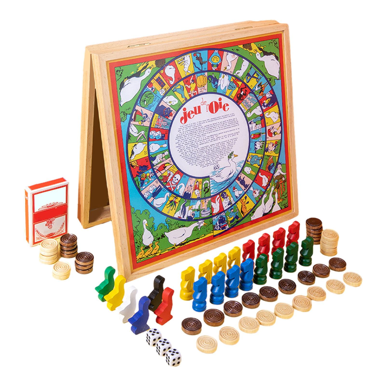 shamjina 4 in1 Board Game Set Portable Checkers for Kids and Adults ...