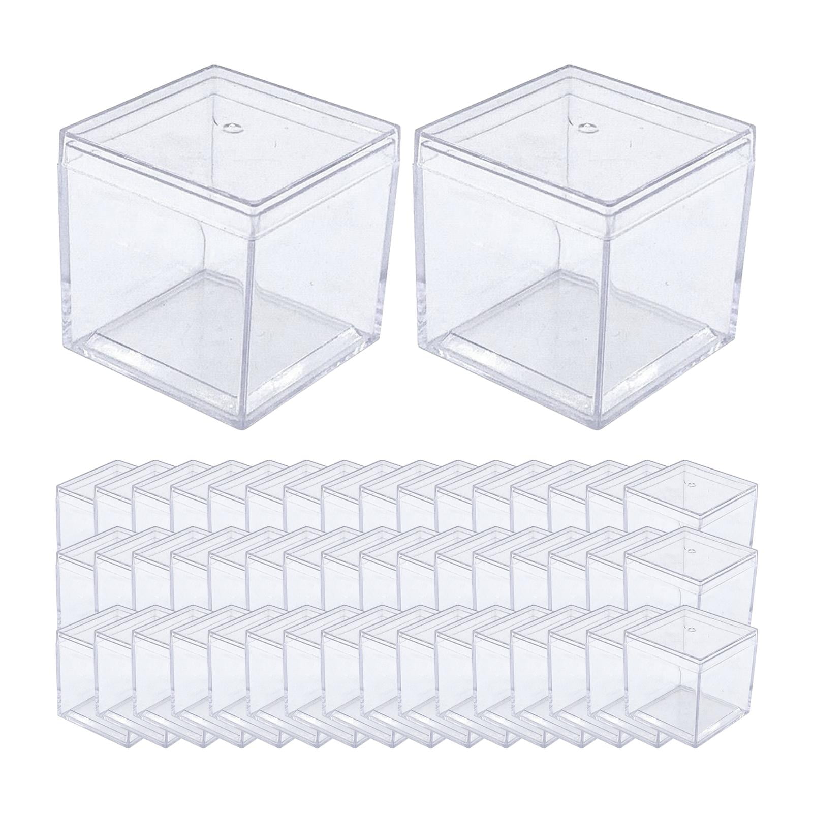 shamjina 50 Pieces Acrylic Display Case 3.3x3.3x3.3cm Mini Candy Box ...