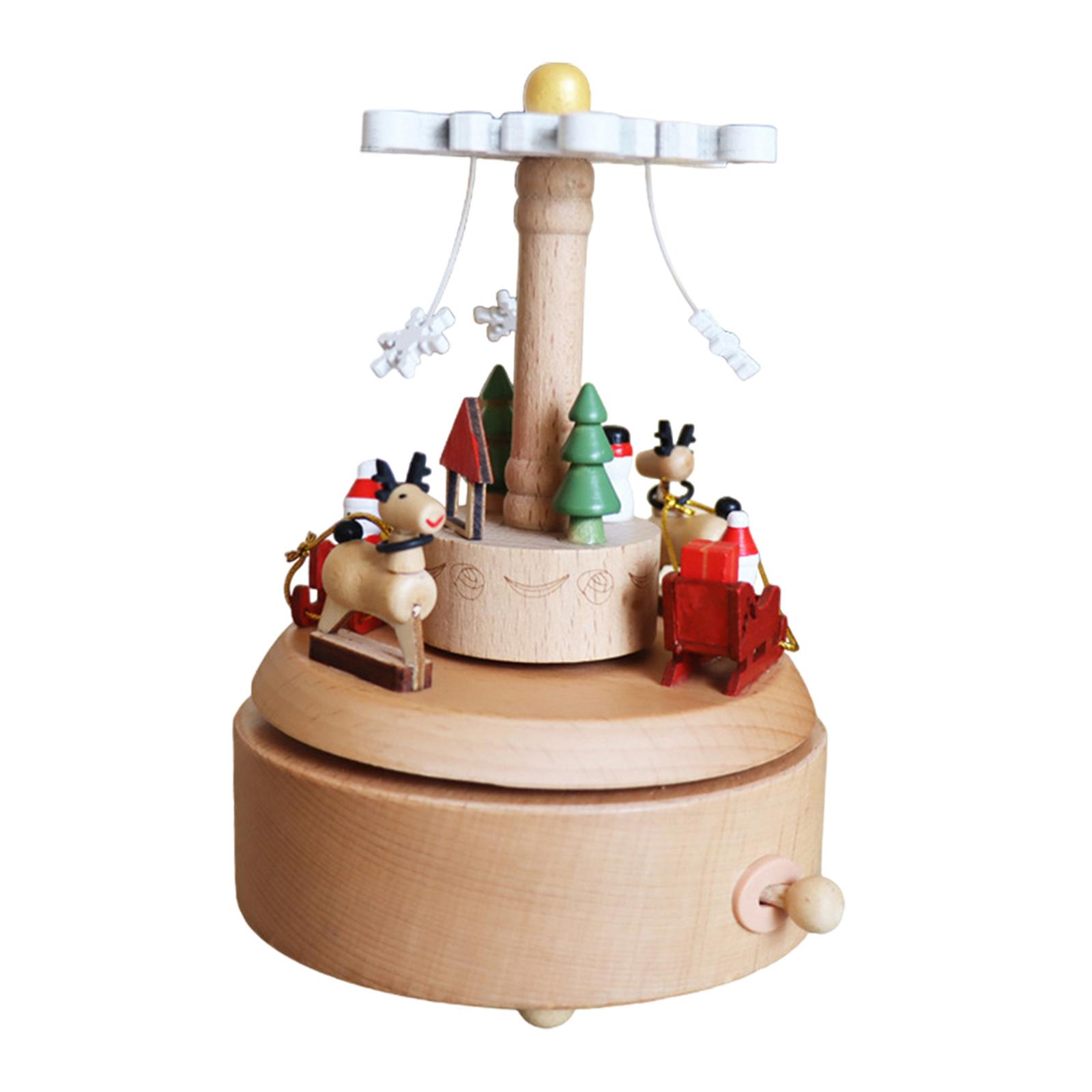 shamjina Christmas Musical Handmade Wood Musical Box for Family Wife ...