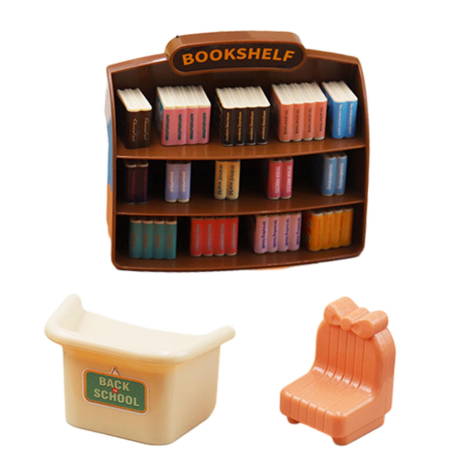 shamjina Dollhouse Bookshelf Set Mini Furniture Model for 1/12 Scale ...
