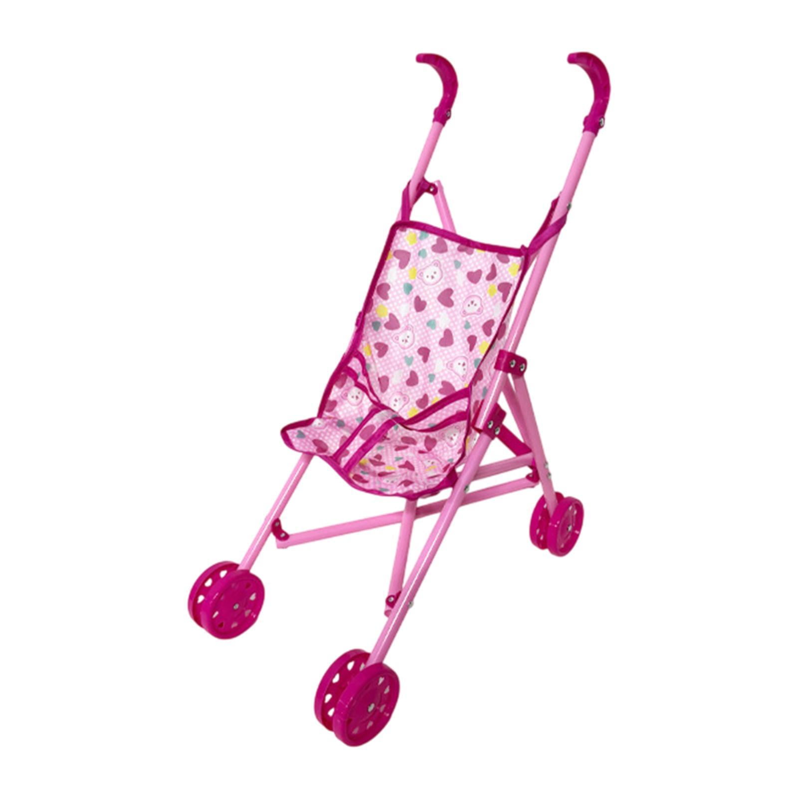 shamjina Fold up Doll Push Cart Toy Girls Gift Kids Dollhouse ...