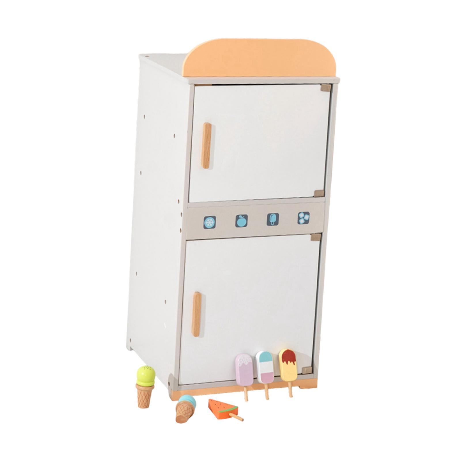 shamjina Kids Fridge Plays Set Learning Skill Toy Wooden Play Fridge ...