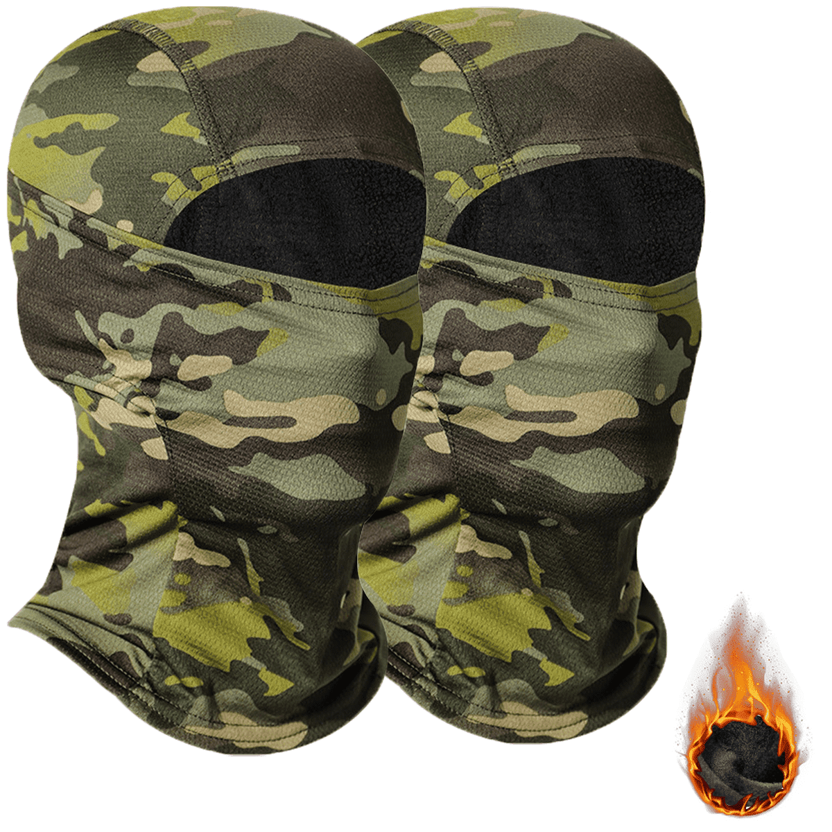 shamofeng 2 Pcs Camo Balaclava, Ski Mask Hunting Face Cover for Cold ...