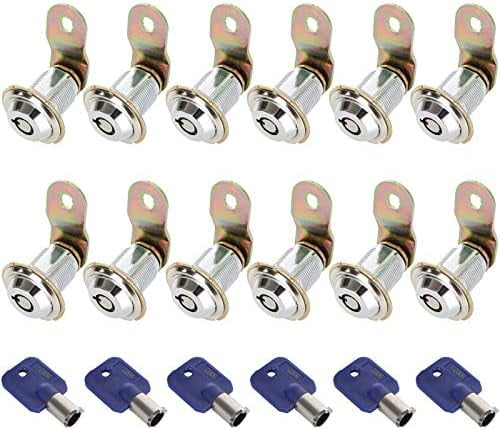 shanqian 12 Pack Tubular Cam Lock Set 1-1/8 Inch Cylinder 90 Degree ...